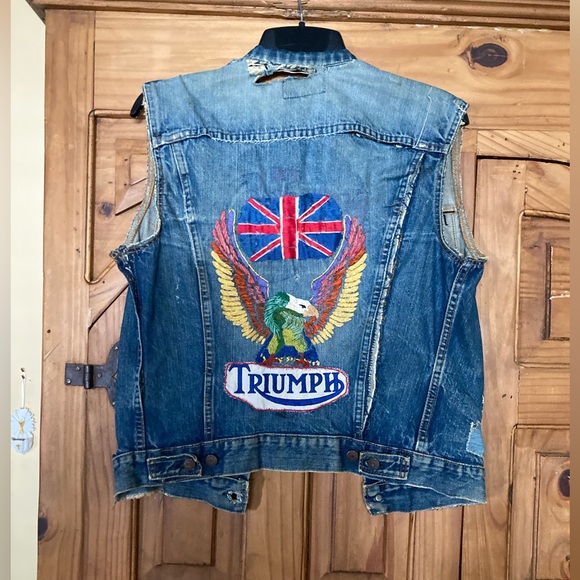 Triumph | Jackets & Coats | 97s Levi Jacket Vest With Original Eagle ...